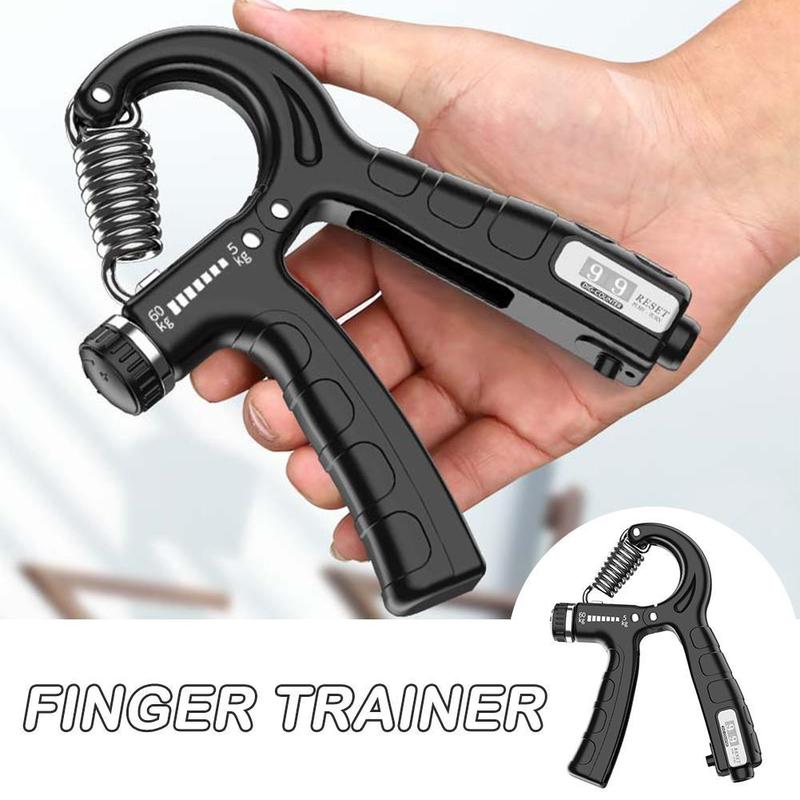Finger trainer, with adjustable mechanical counting grip strength ...