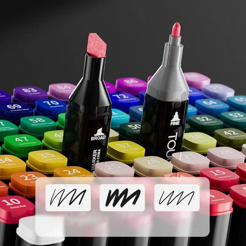 Dual Brush Marker Pen Set, 168pcs/set Spring Oil-based Double-ended ...