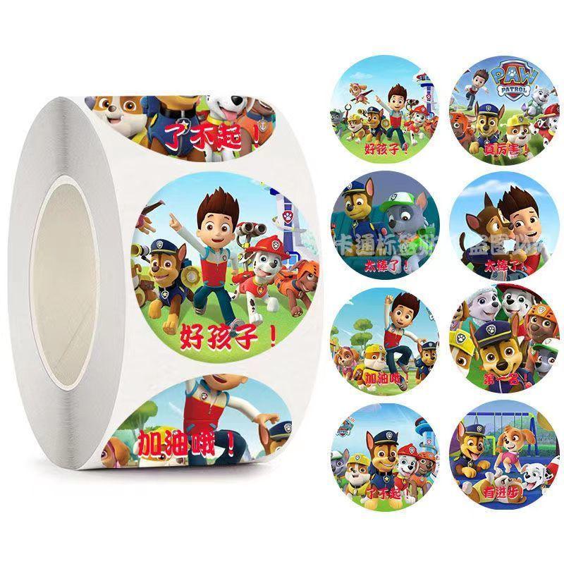 500 Sheets/Roll Paw Patrol Meritorious Stickers, Dog Patrol Stickers ...