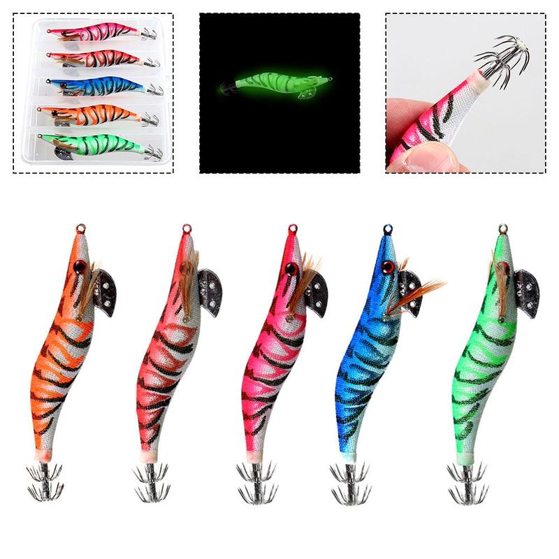 Luminous Squid Jig Fishing Lures: Realistic Design for Nighttime ...