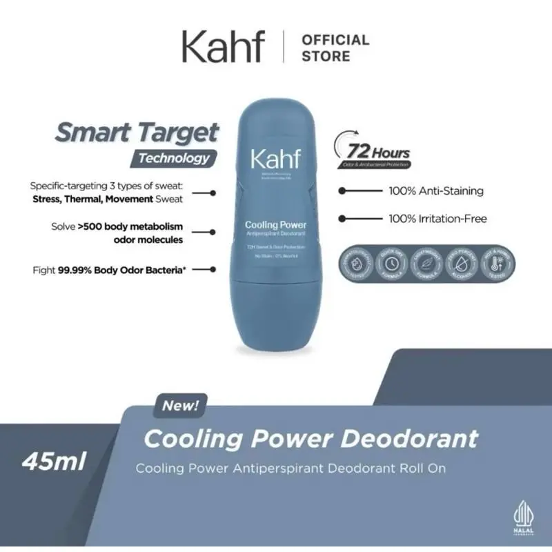 Kahf Antiperspirant Deodorant Roll On 45 ml Bau Ketiak Kering Tubuh ...