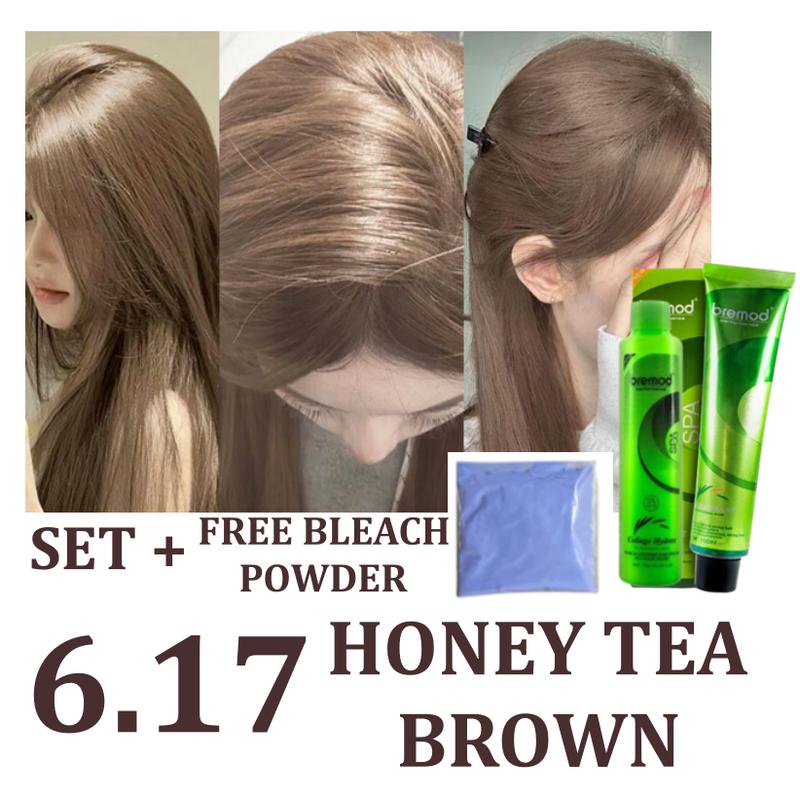 BREMOD 6.17 HONEY TEA BROWN + OXIDIZING SET WITH FREE 30G BLEACH ...
