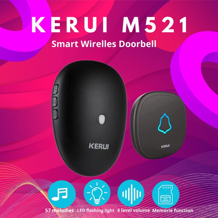Jual KERUI Bel Rumah M521 Wireless Doorbell Multitone Tombol F52 Bell ...