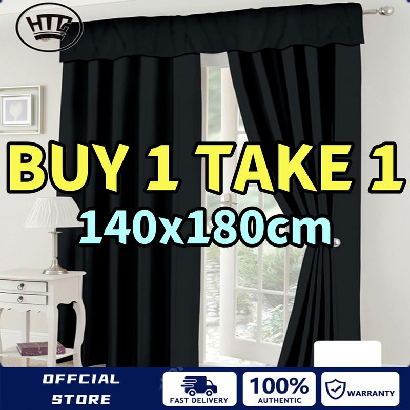 HTC Buy 1 Take 1 Black Curtains Sales Curtain Plain Simple Home ...