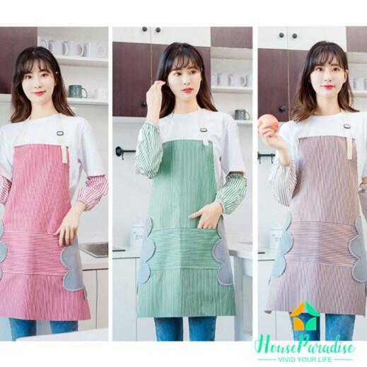 Japan Style Kitchen Women Waterproof Sleeveless Apron CookWork - TikTok ...