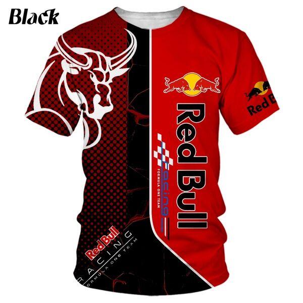 New Fashion Red Bull pattern printing, summer racing handsome man ...
