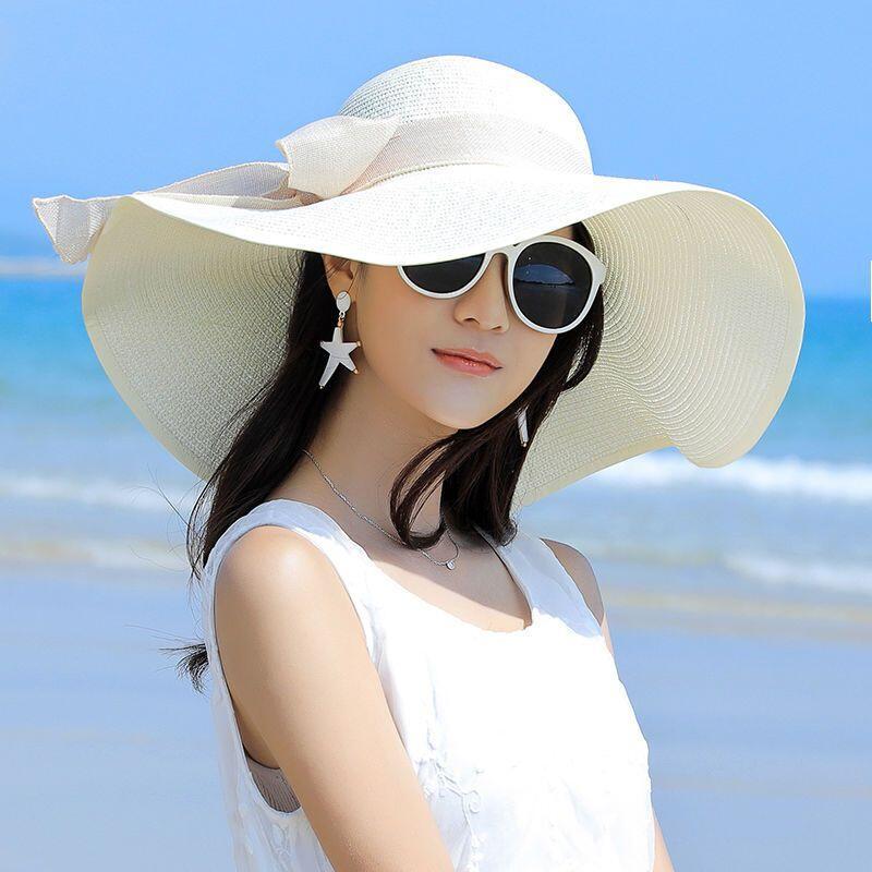 Topi Jerami Pantai, untuk Wanita, Pelbagai fungsi, Boleh Dilipat, Tahan ...