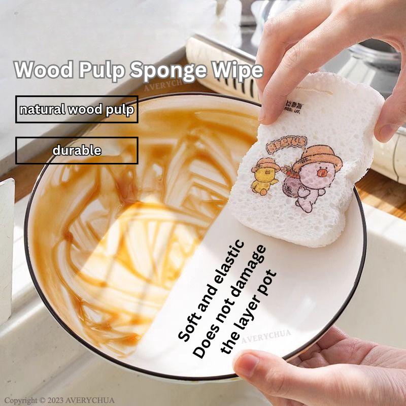 Span Pencuci Pinggan Cleaning Sponge Hangable Wood Pulp Sponge - TikTok ...