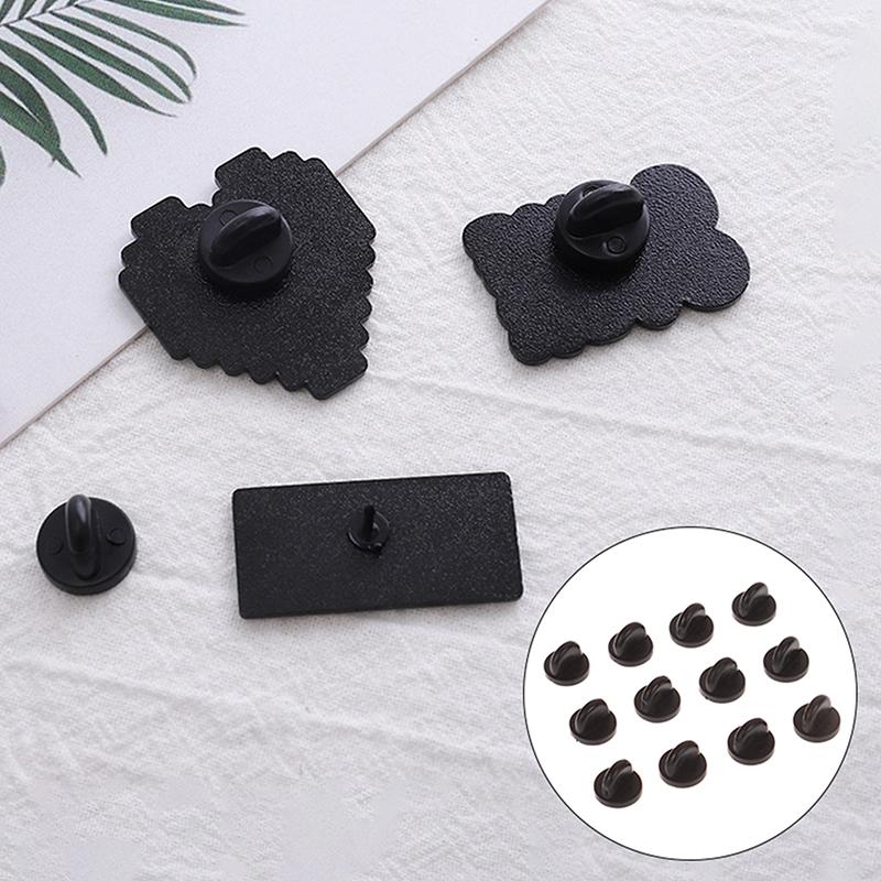 20Pcs Black Transparent Rubber Brooch Pin Back Squeeze Badge - TikTok ...