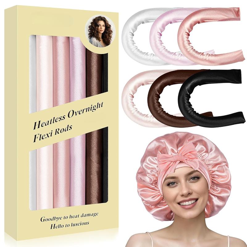 Heatless Curls Overnight Rods - 6 Pcs No-Heat Blowout Hair Curler Set ...