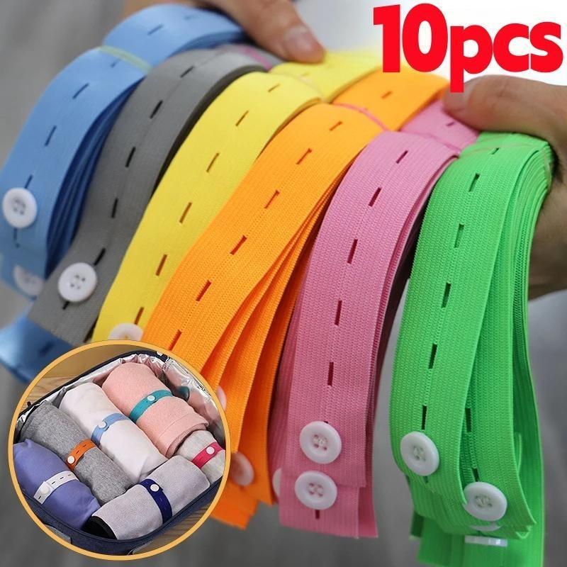 10Pcs High Elastic Adjustable Clothes Binding Storage Rope with ...