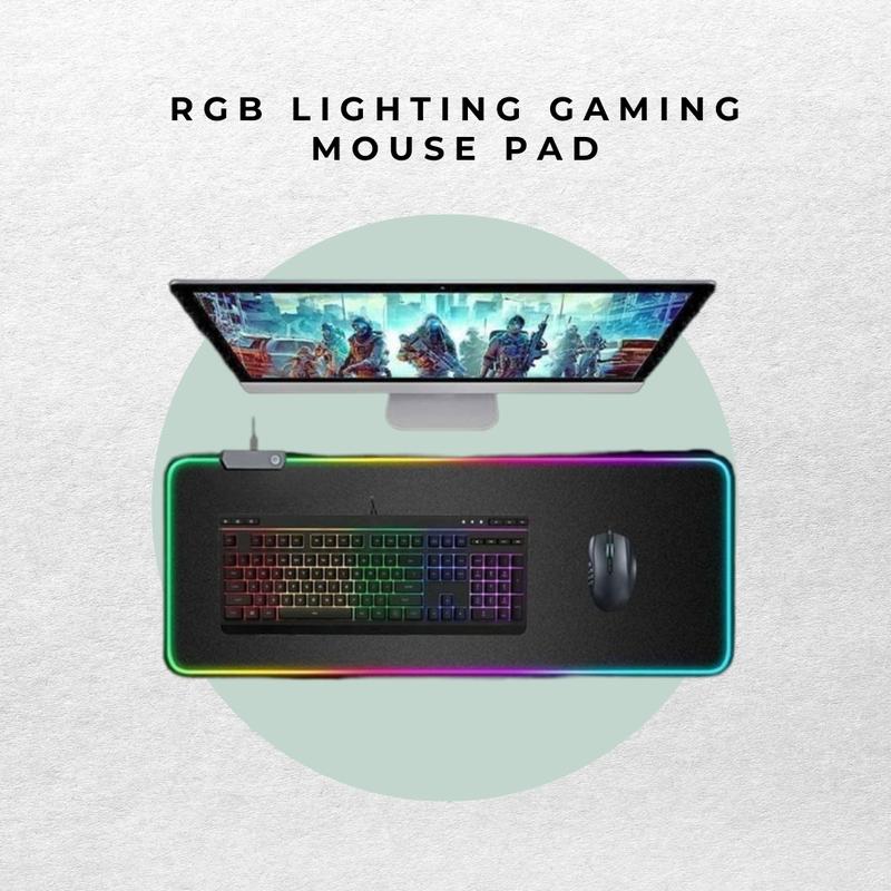 RGB Lighting Gaming Mouse Pad Large Size Waterproof Usb Mousepad ...
