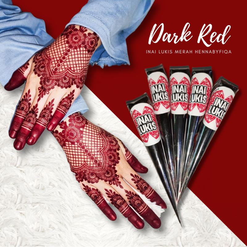 INAI LUKIS MERAH HENNABYFIQA Red - TikTok Shop Malaysia