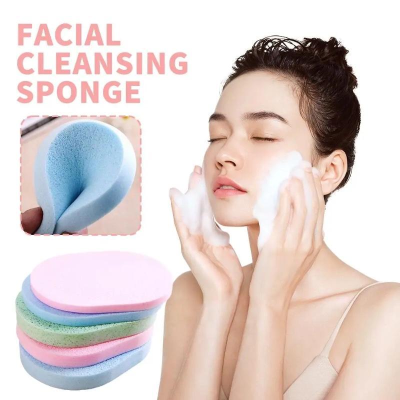 1Pc Facial Cleansing Sponge Puff Face Cleaning Wash Pad Puff Soft ...