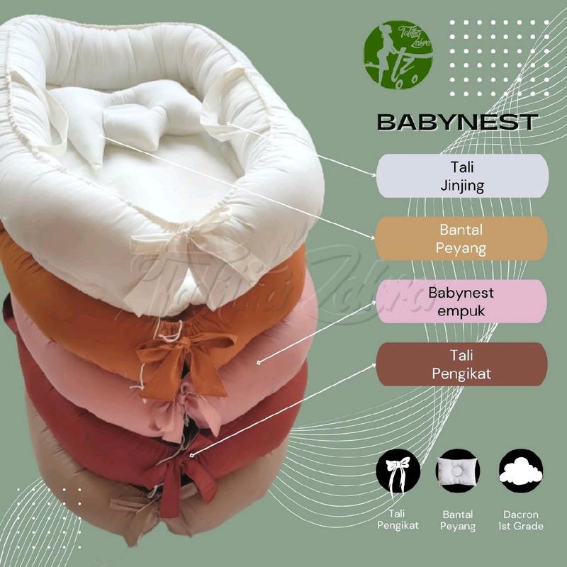 Baby Nest Polos Kasur Bayi dengan bantal anti peyang Kado Lahiran ...