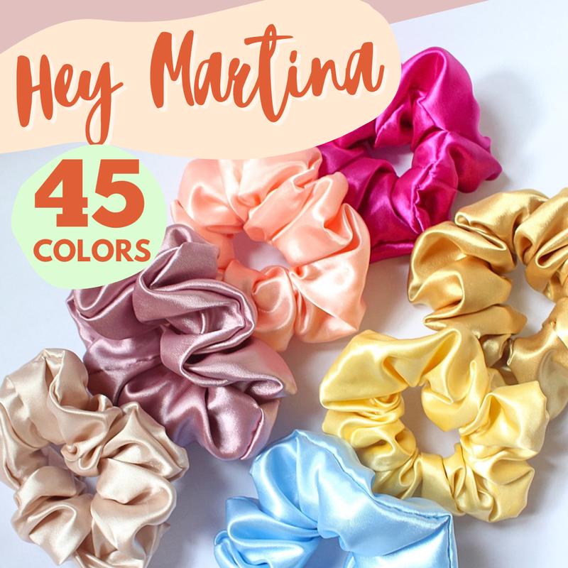 SCRUNCHIES Silk Satin Ponytail, Messy Bun, Hair Tie, Hair Styling ...