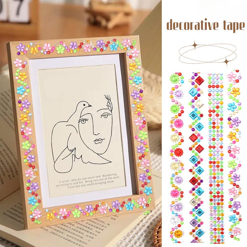 1 Roll Colourful Acrylic Beads Stickers Multi-purpose Diary Handbook ...