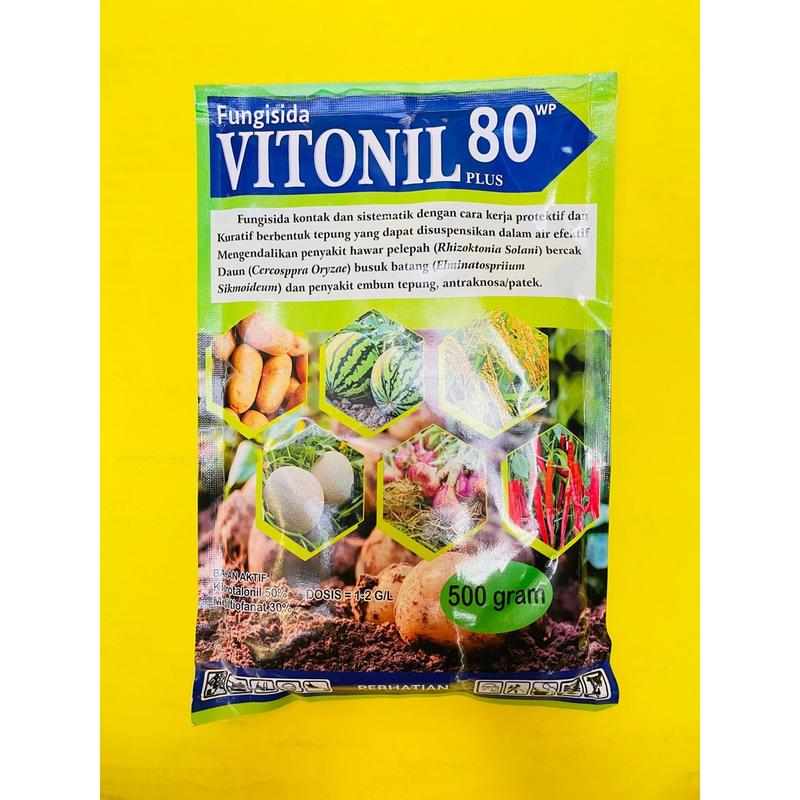 Fungisida Kontak Sistemik Pengendali hawar VITONIL PLUS 80WP berat isi ...