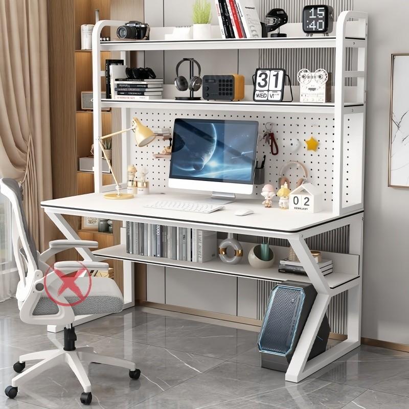Home Desk Computer Desk Cave Slab Bookshelf Integrated Desktop - TikTok ...