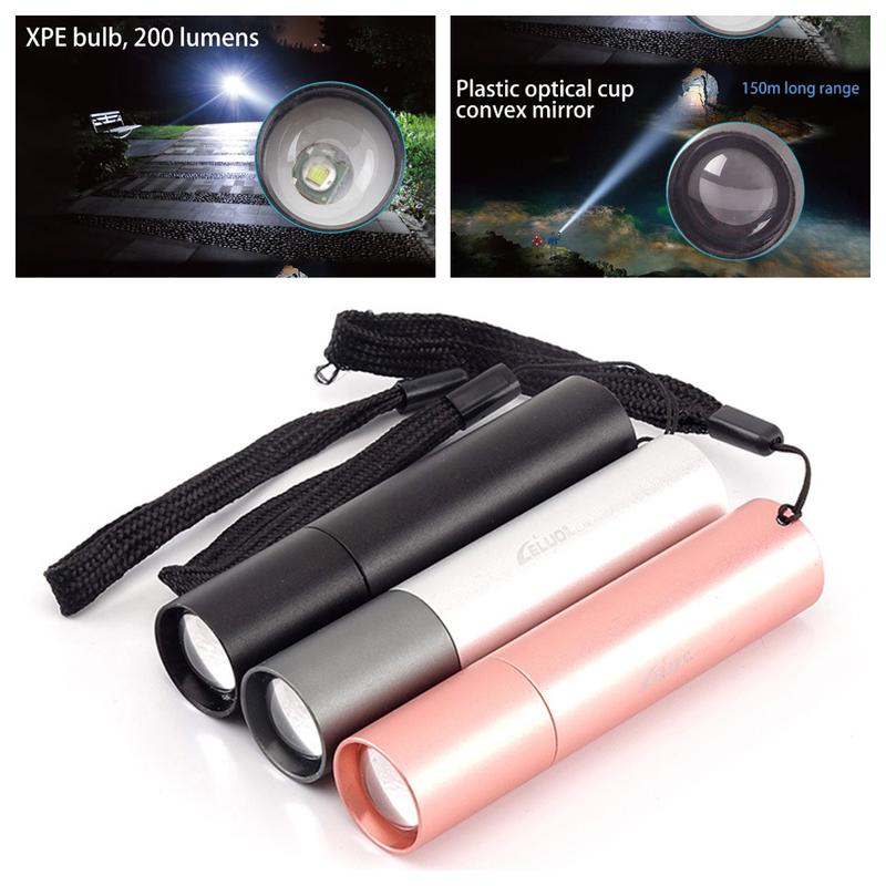 Super Bright 3 Modes USB Flashlight with Battery Stretch Portable Mini ...