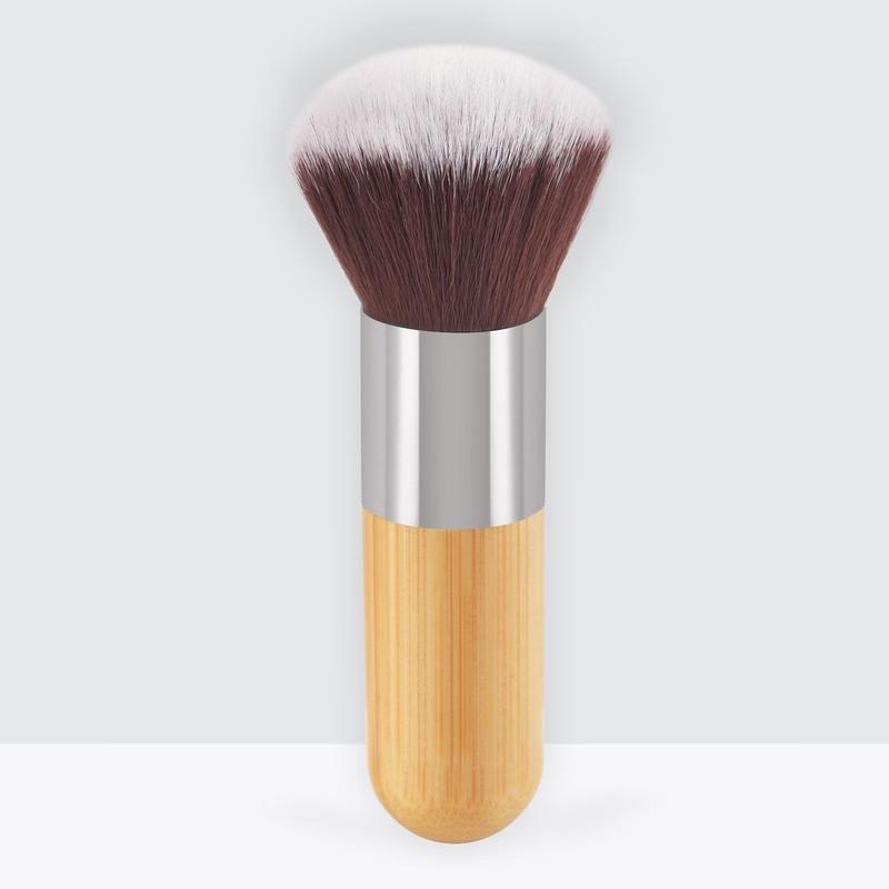 Single bamboo handle round head brush makeup brush flat head - TikTok ...