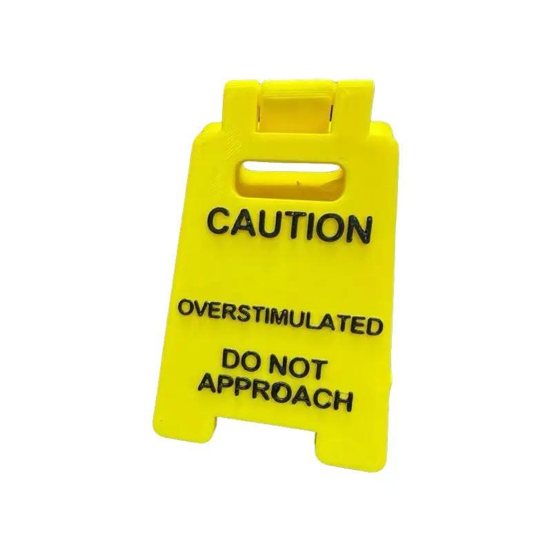 Caution Overstimulated Sign for Desk - Yellow Sign with Blac - TikTok Shop