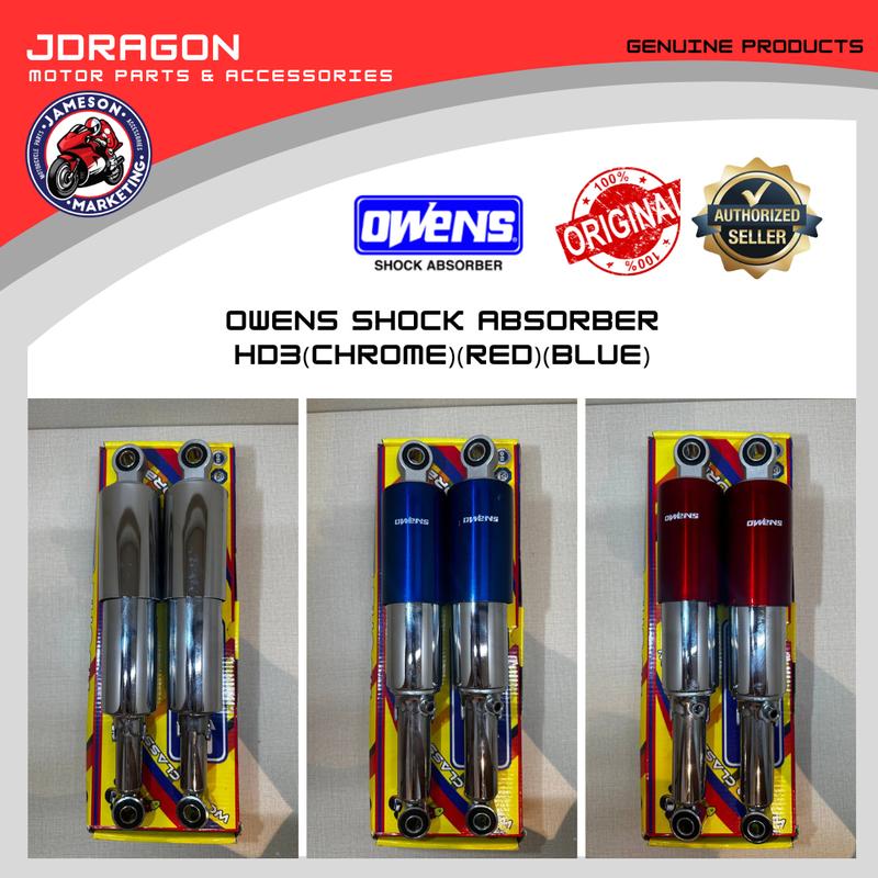 OWENS REAR SHOCK HD3 (320mm)(BLACK)(RED)(CHROME)(BLUE) HYDRAULIC ...
