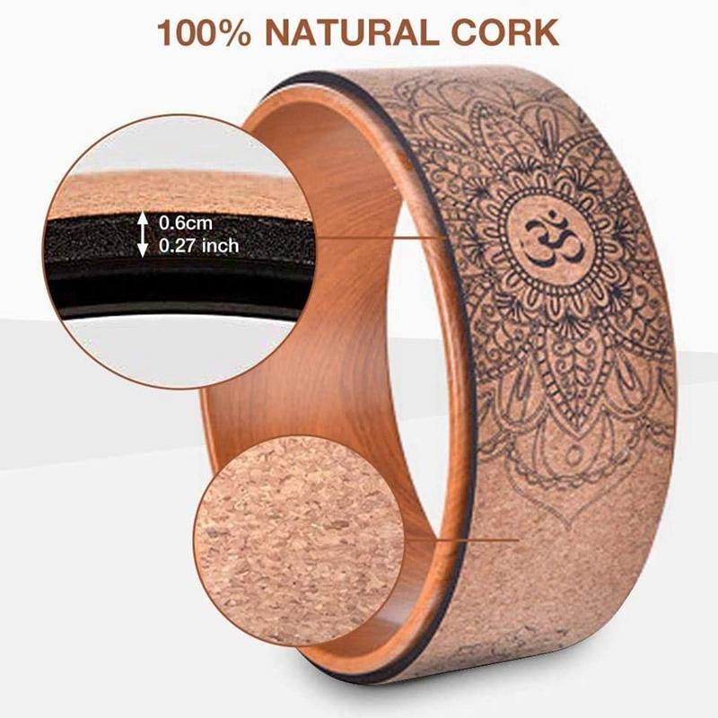 Cork Yoga Wheel for Yoga Poses and Backbends Inversions Wood-Effect ...