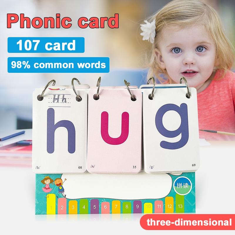 107Pcs/Set English Phonics Word Card Learning Toys Children - TikTok ...