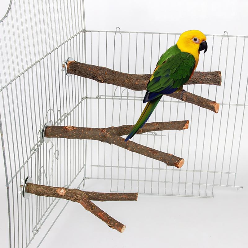 Natural Wood Pet Parrot Raw Wood Fork Branch Perches Stand Rack ...
