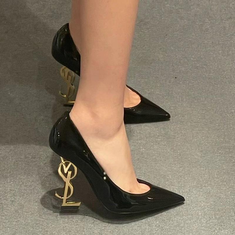 French Patent Leather High Heels 2024 Popular Black Socialit - TikTok ...