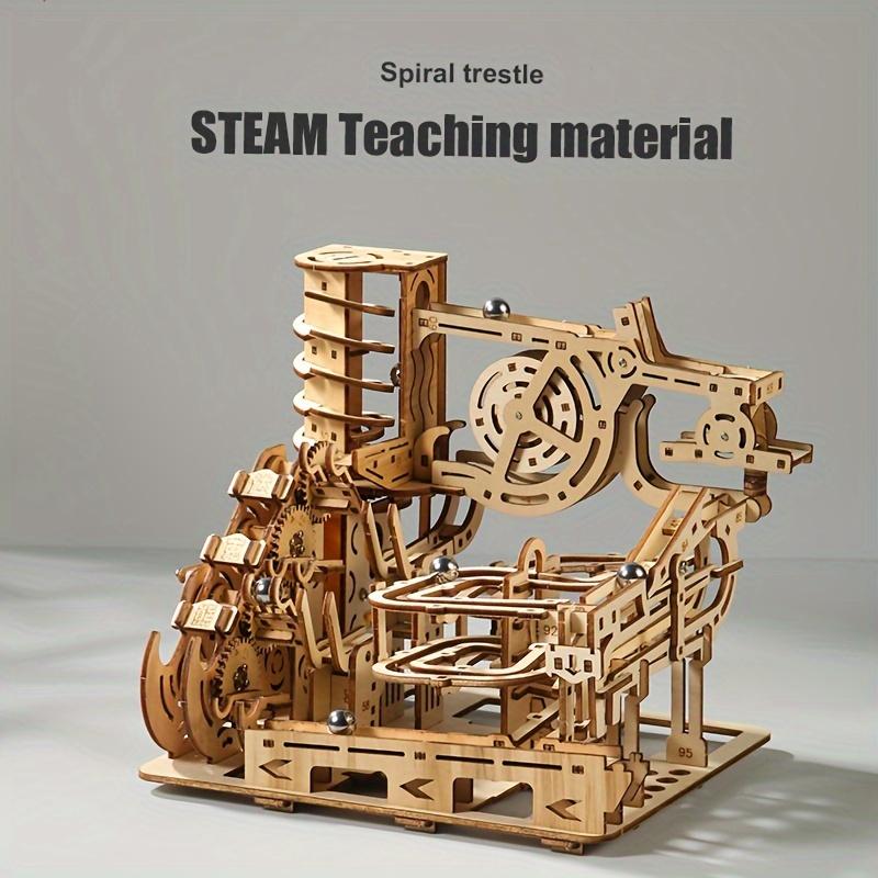 1 One Wooden 3D Mechanical Puzzle DIY Kit, Spiral Treble Clef Ball ...