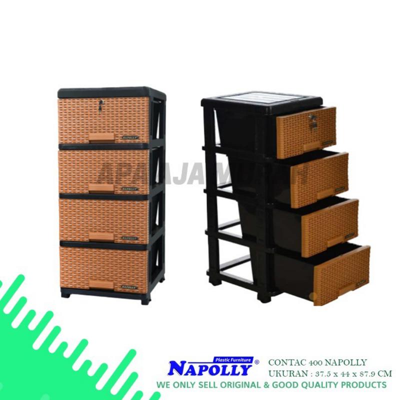 LACI PLASTIK 4 SUSUN NAPOLLY MOTIF ROTAN/ DRAWER ROTAN - CONTAC - Shop ...