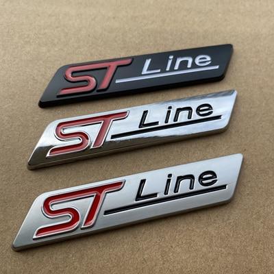1X Metal Chrome Matt Black STline ST line Car Emblem Badge Auto ...