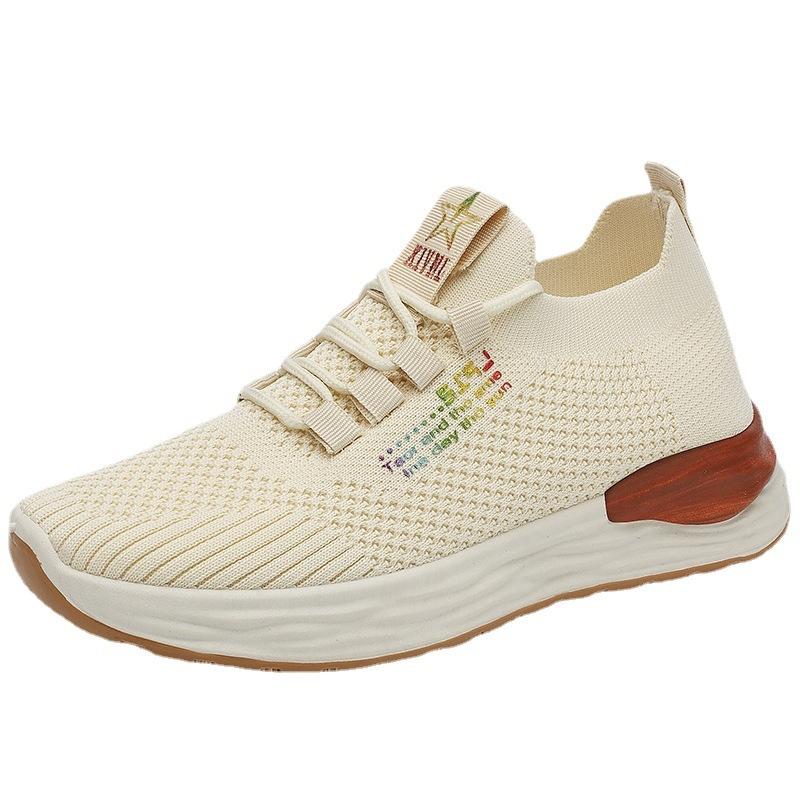 2024 Women's Shoes Summer New Flyknit Single Shoes Korean Style ...