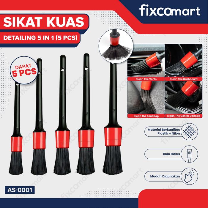 Jual Sikat Kuas alat Detailing 5 Pcs Pembersih Debu Exterior Interior ...