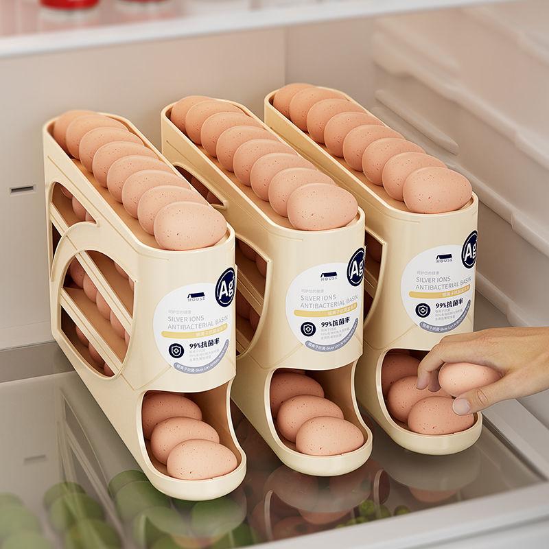 Rolling egg storage box, kitchen multi-layer slanted mouth automatic ...