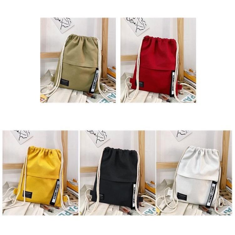 MILANDO Drawstring Canvas Bag Women Bag Student Tuition Bag Light ...