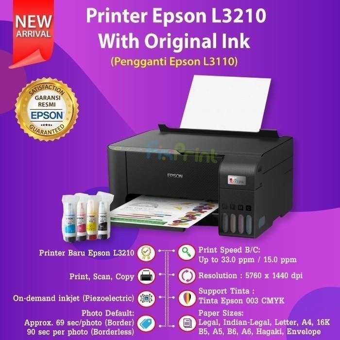 Printer Epson L3210 / L3250 / L3211 Print Scan Copy Multifungsi WIFI ...