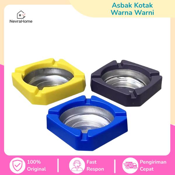 Asbak Stainless Bentuk Kotak Plastik Warna Stainless Diameter 11cm ...
