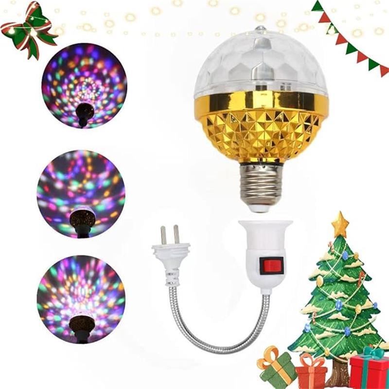 Colorful Rotating Magic Ball Lamp Spinning LED Strobe Lamp Bulb ...