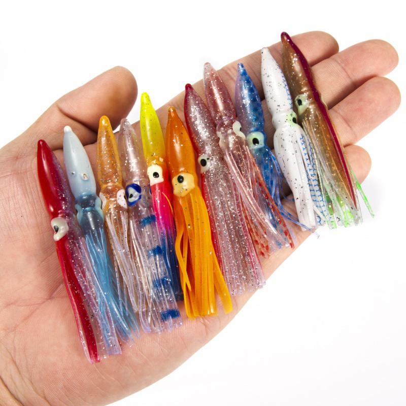 [SE] 10Pcs Multicolor 8cm Squid-Shaped Fake Lure Bionic Soft - TikTok ...