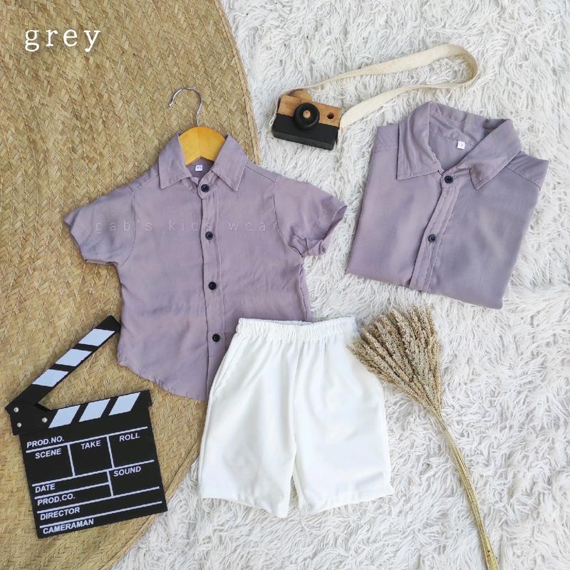 Gray - Twinning Button Down Polo Shirt for Kids and Adults - TikTok ...