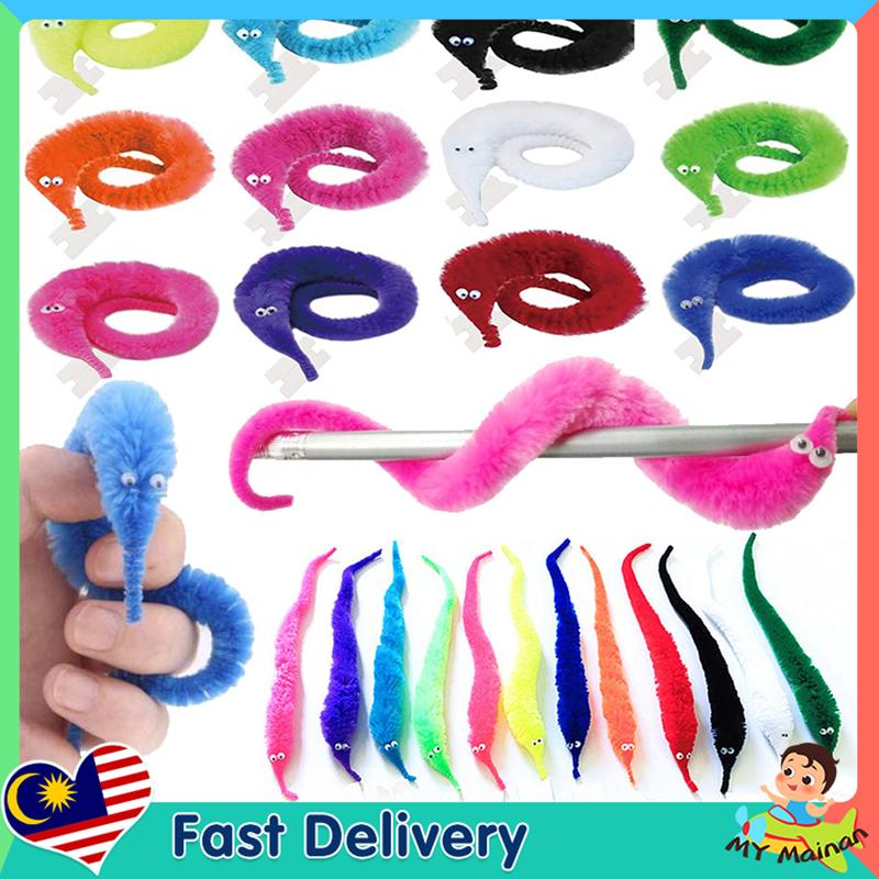 Magic Twisty Worm Toys Party Favors Fuzzy Worm On A String New - TikTok ...