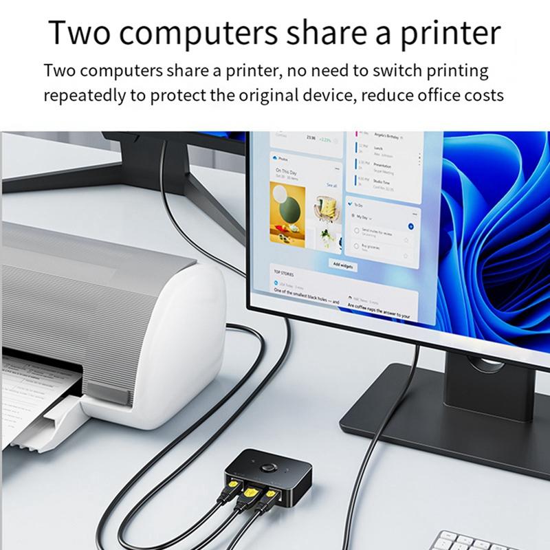 USB Printer Sharer Device 2 Ports USB2.0 Selector Printer Sharing - TikTok Shop Philippines