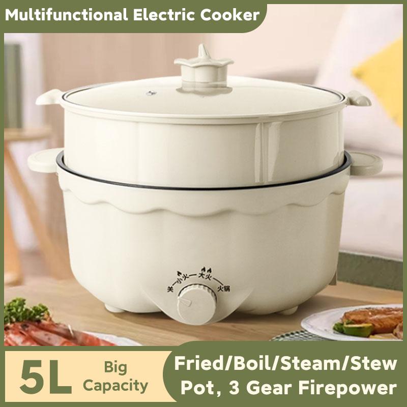 5L Electric Cooker With Steamer Non-stick Rice Cooker Multifunctional ...