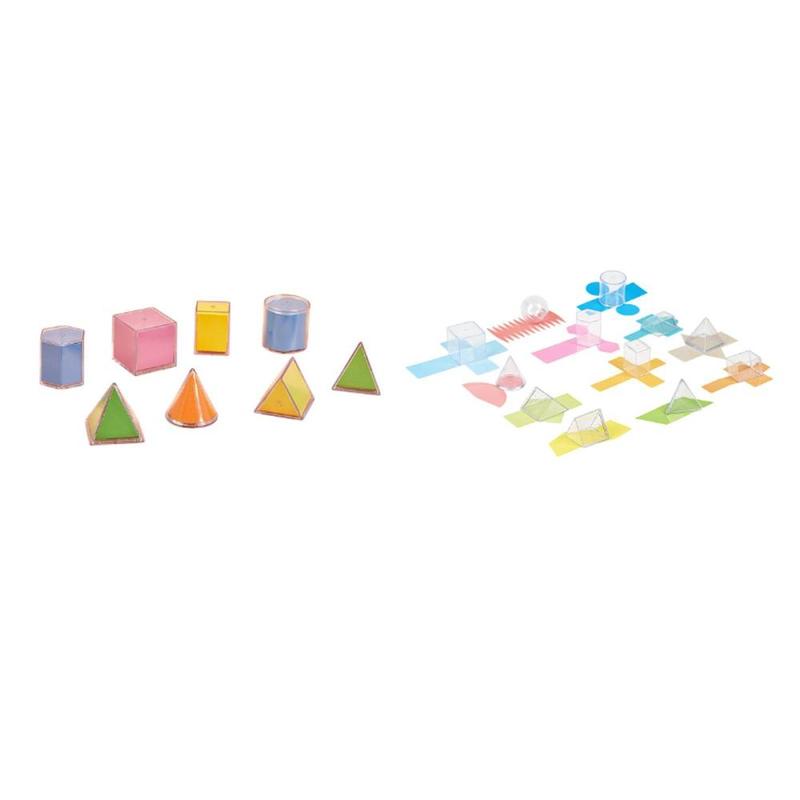 3D Geometric Solids,Early Math Manipulative,Multicolored Educational ...