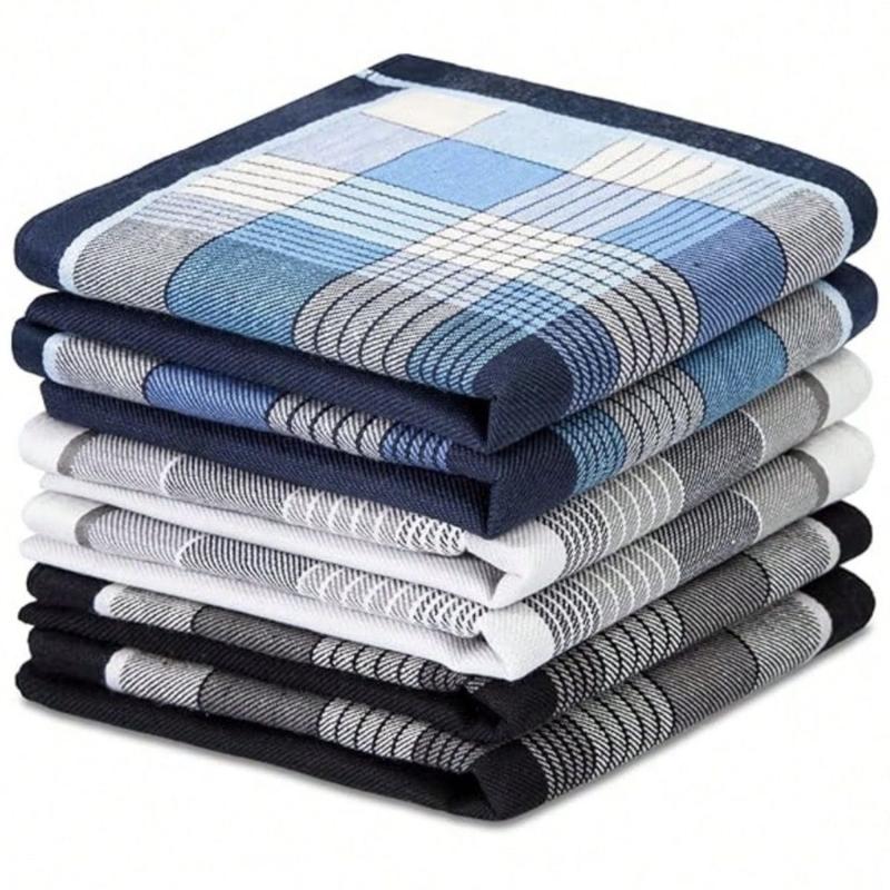 Men's Fashion Pure Cotton Vintage Nostalgic Thin Square Handkerchief ...