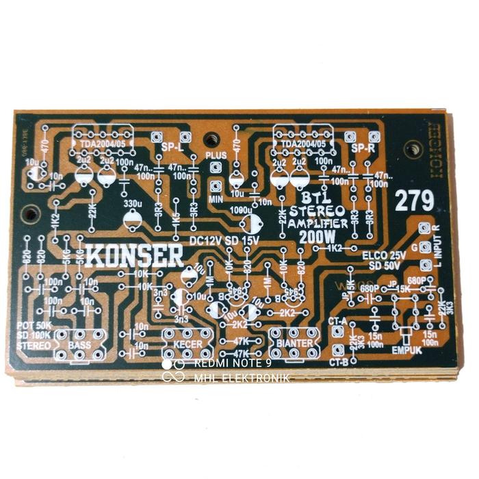 Jual PCB Amplifier Stereo 100Watt IC TDA2004/2005 Power Mobil BTL Plus ...