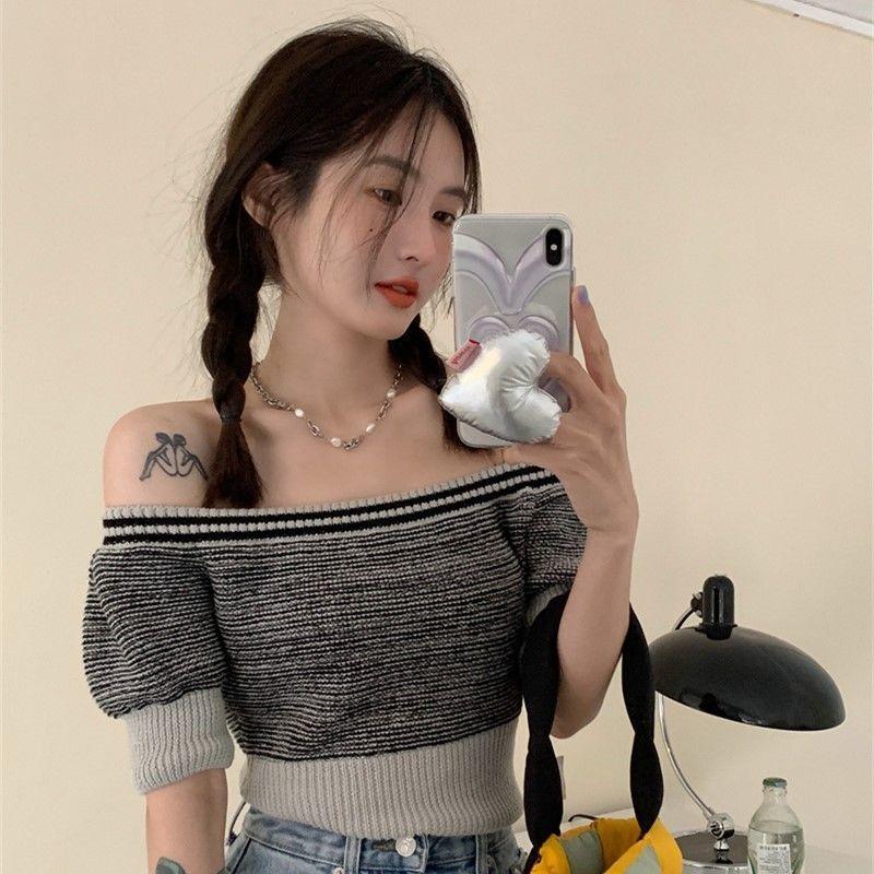 Baju Berkait Berjalur Luar Bahu, Untuk Wanita, Nipis Musim Panas ...